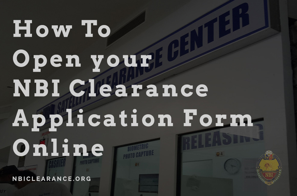How To Open your NBI Clearance Application Form Online - NBI Clearance ...